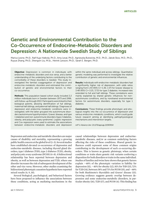 Pdf Genetic And Environmental Contribution To The Co Occurrence Of