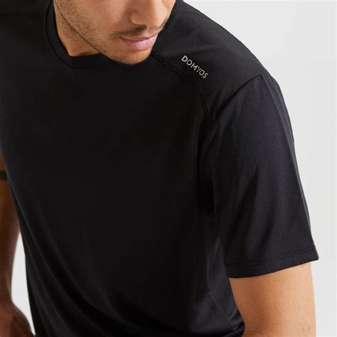 Mens Breathable Essential Fitness Crew Neck T Shirt Black