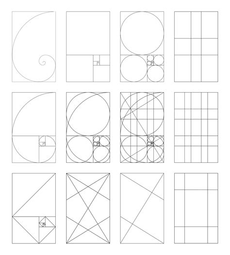 Set Of Golden Ratio Method Golden Sections Fibonacci Array And