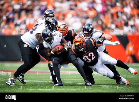 Baltimore Ravens Quarterback Lamar Jackson 8 Carries The Ball Against