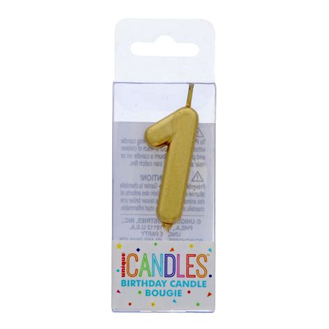 Unique Mini Number 1 Gold Birthday Candle Shop Birthday Candles At H E B