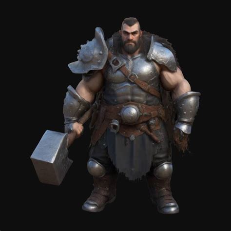 A Blacksmith Male Fantasy Character Inspired By World Of Warcraft And Dnd Wears Fine