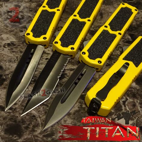 Titan Otf Knife Da Yellow Automatic Switchblade Taiwan Upgraded
