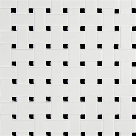 White And Black Basket Weave 12x12 6mm Matte Porcelain Mosaic Tile