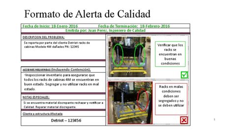 D3 Formato De Alerta De Calidad Pdf