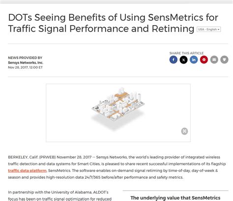 Dots Seeing Benefits Of Using Sensmetrics For Traffic Signal Performance And Retiming Prweb