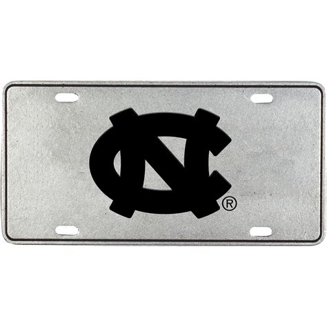 North Carolina Tar Heels Pewter Rectangle License Plate