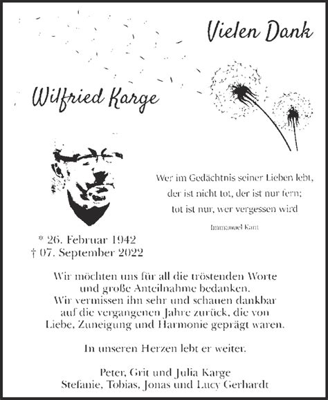 Traueranzeigen Von Wilfried Karge Abschied Nehmen De