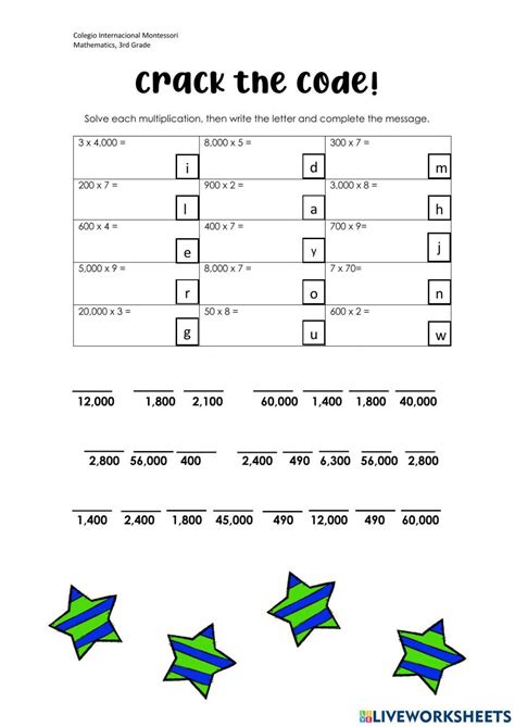 Multiplication Crack The Code Worksheets Free