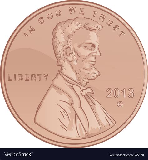 Penny Cartoon Royalty Free Vector Image Vectorstock