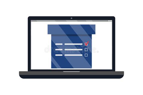 Laptop Screen With Checklist Document Stock Vector Illustration Of