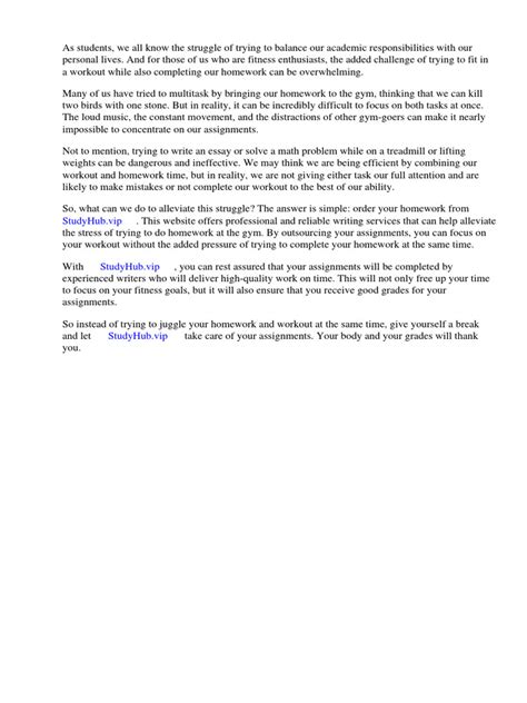 Doing Homework At The Gym Pdf Strength Training Homework