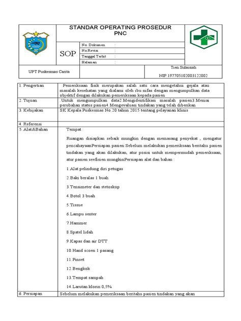 Sop Pnc Pdf