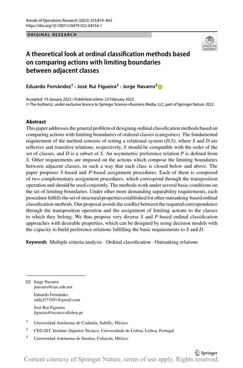 A Theoretical Look At Ordinal Classification Methods Based On Comparing
