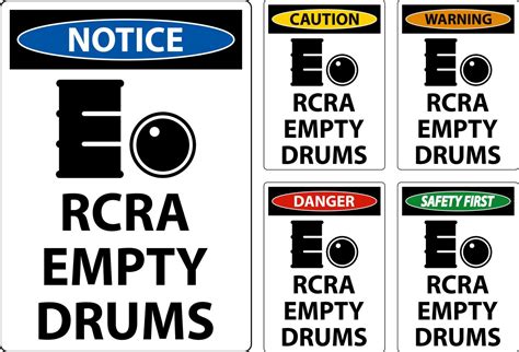 Notice Sign Rcra Empty Drums On White Background 22903076 Vector Art At Vecteezy