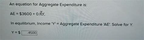 Solved An Equation For Aggregate Expenditure