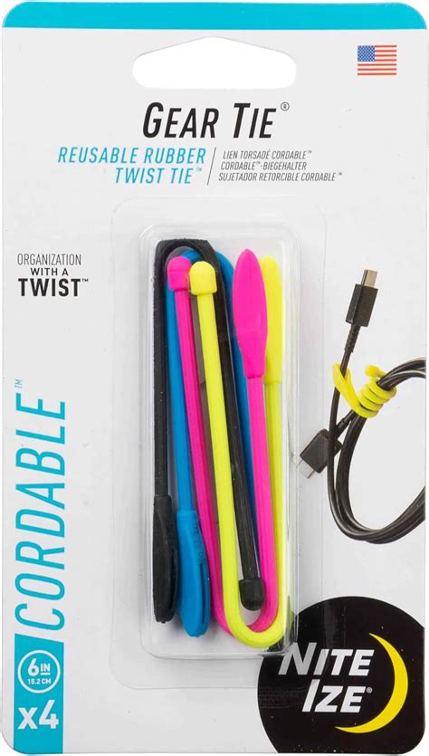 Nite Ize Gear Tie Cordable The Orginal Reusable Rubber