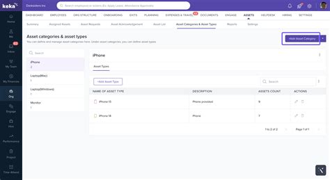 Asset Categories And Asset Types Home Page