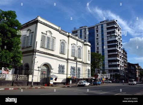 Yangon Myanmar Burma Oct 25 2014 The British Colonial Era Architecture Seen Alongside