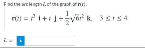 solved find the arc length l of the graph of r t r t t