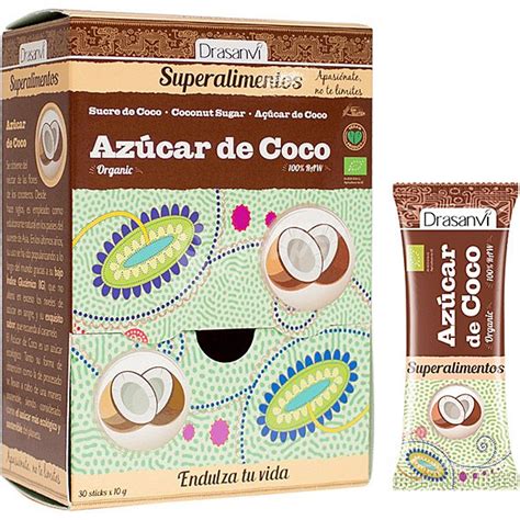 Drasanvi Superalimentos Azúcar De Coco Ecológica En Sobres Individuales