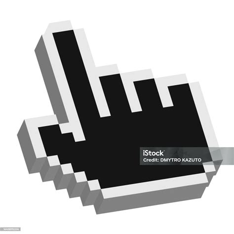 Ilustración De Cursor Del Ratón Pixel 3d Cursor De La Mano Del Ratón Ratón Del Ordenador Clic