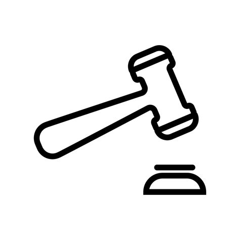 Black And White Gavel Outline