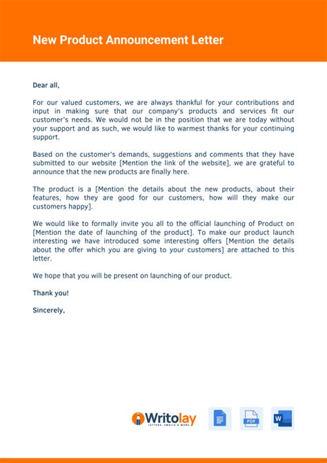 10 Free Announcement Letter Template Format Sample Example