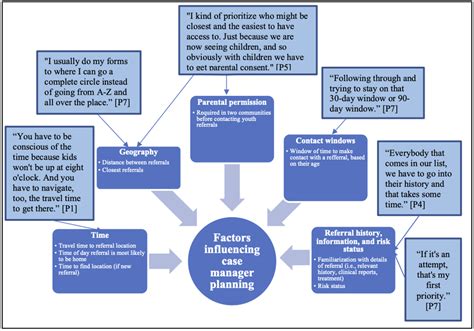 Factors Influencing Case Manager Planning And Representative Quotes