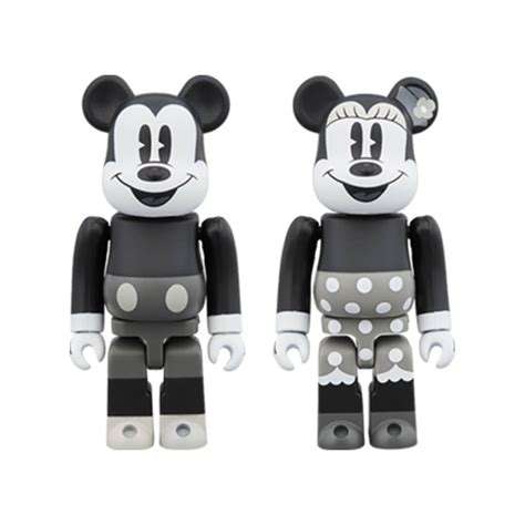 Bearbrick Mickey Mouse And Minnie Mouse Bandw Ver 2 Pack 100