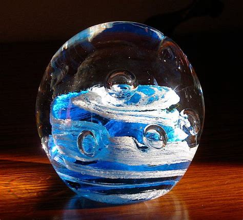 Vintage Controlled Bubble Ocean Wave Paperweight Etsy