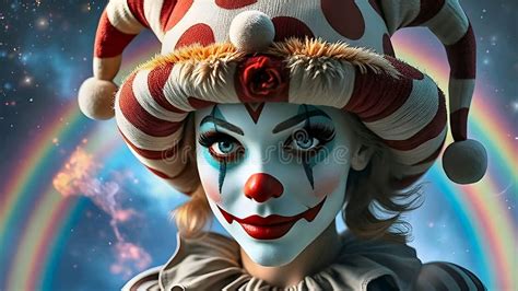 Lady Clown Of Beauty Stock Illustration Illustration Of Attractive