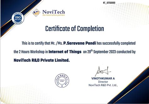 saravana pandi p on linkedin novitech iot achievement