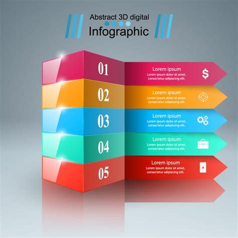 추상적 인 3d Infographic 색된 벡터 Eps Uidownload