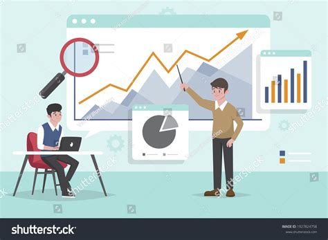Data Analysis Concept People Analyzing Growth Stock Vector Royalty