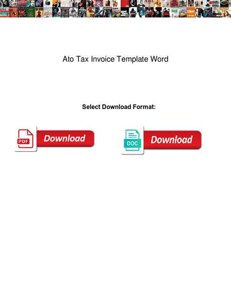 Fillable Online Ato Tax Invoice Template Word Ato Tax Invoice Template