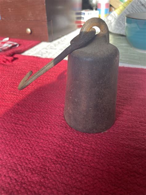 Vtg Cast Iron Bell Style Antique Cotton Scale Hanging Counter Weight 4lbs