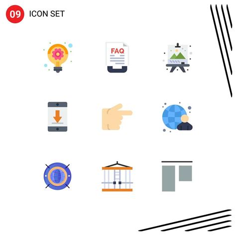 User Interface Pack Of 9 Basic Flat Colors Of Mobile Devices Paper
