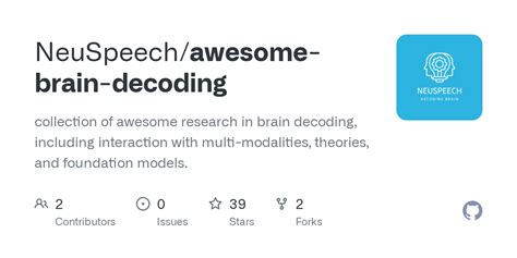 Github Neuspeechawesome Brain Decoding Collection Of Awesome