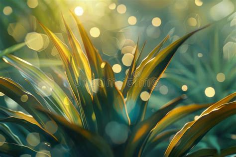 Green Leaves With Bokeh Effects Stock Illustration Illustration Of