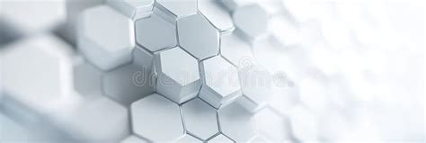 Abstract White Hexagonal Pattern With Depth And Perspective Stock Illustration Illustration Of