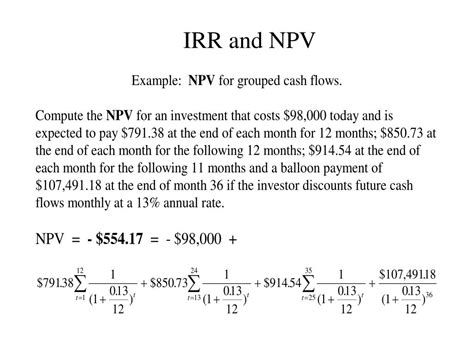 Ppt Internal Rate Of Return Irr And Net Present Value Npv Powerpoint Presentation Id 408966