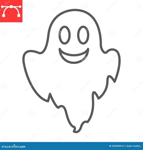 ghost line icon stock vector illustration of phantom 252950015