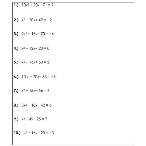 Completing The Square Practice Worksheet Amemyid