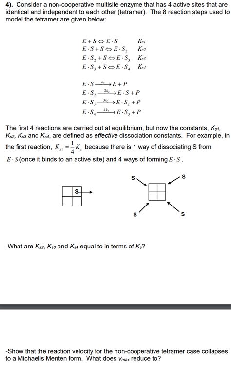solved ﻿consider a non cooperative multisite enzyme that