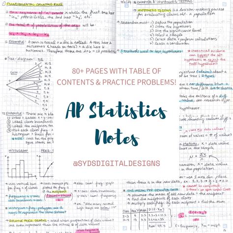 Ap Statistics Notes 80 Pages Etsy Uk