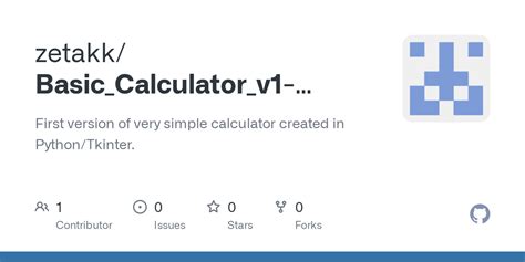 GitHub Zetakk Basic Calculator V Tkinter First Version Of Very Simple Calculator Created In