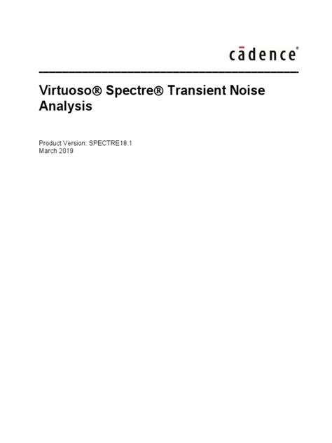 Spectre Transientnoise Pdf Spectral Density Electrical Network