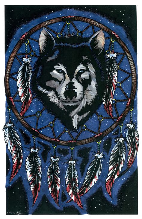 Wolf Dreamcatcher Art