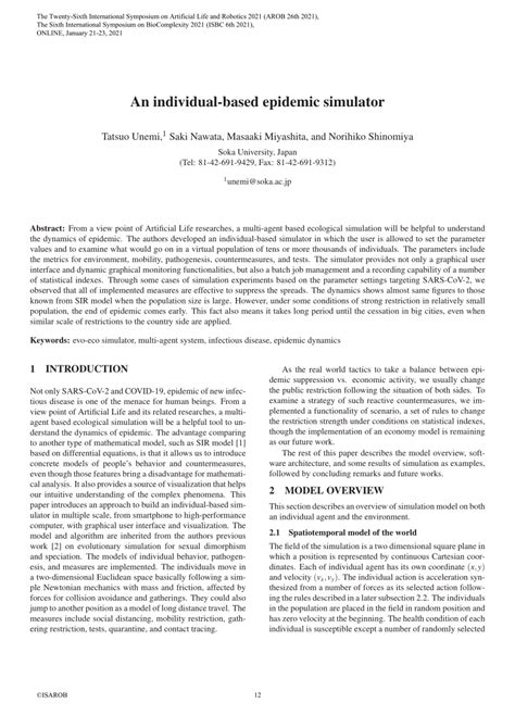 Pdf An Individual Based Epidemic Simulator